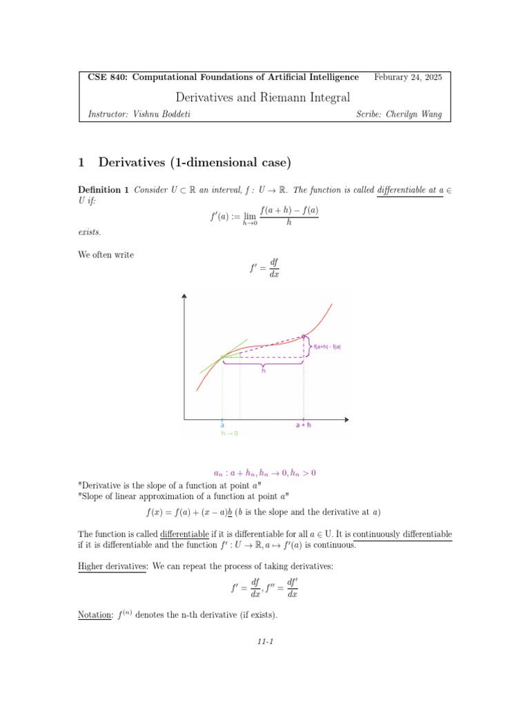 Derivatives and Riemann Integral Concepts | PDF | Derivative | Function (Mathematics)