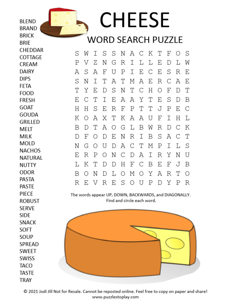 Cheese-Word-Search-Puzzle-file | PDF