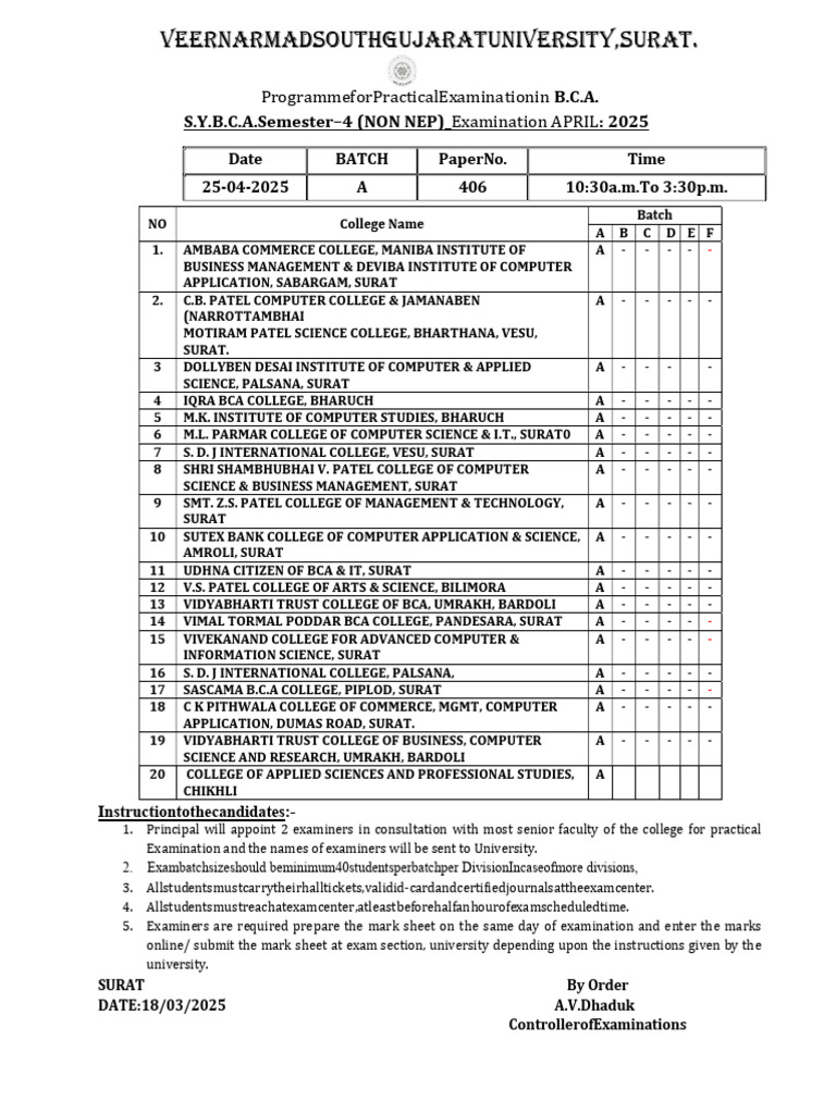 Bca Sem-4 Non Nep Practical March-2025 | PDF | Educational Stages | Inquiry