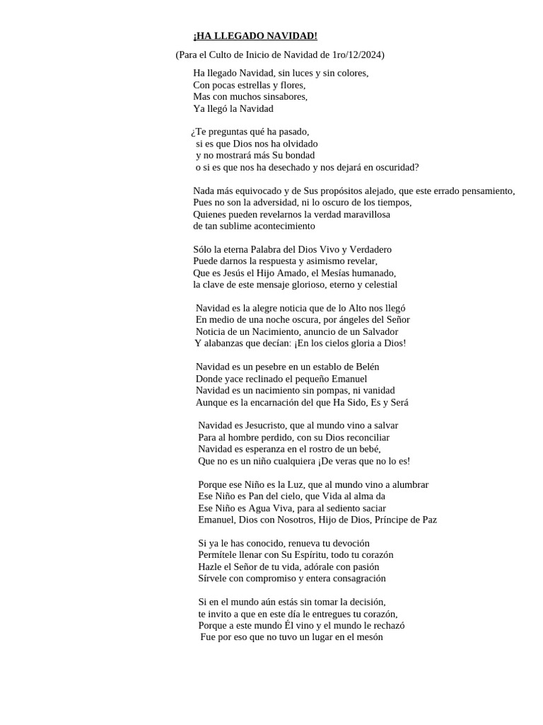 HA LLEGADO NAVIDAD | PDF | Navidad | Natividad De Jesus