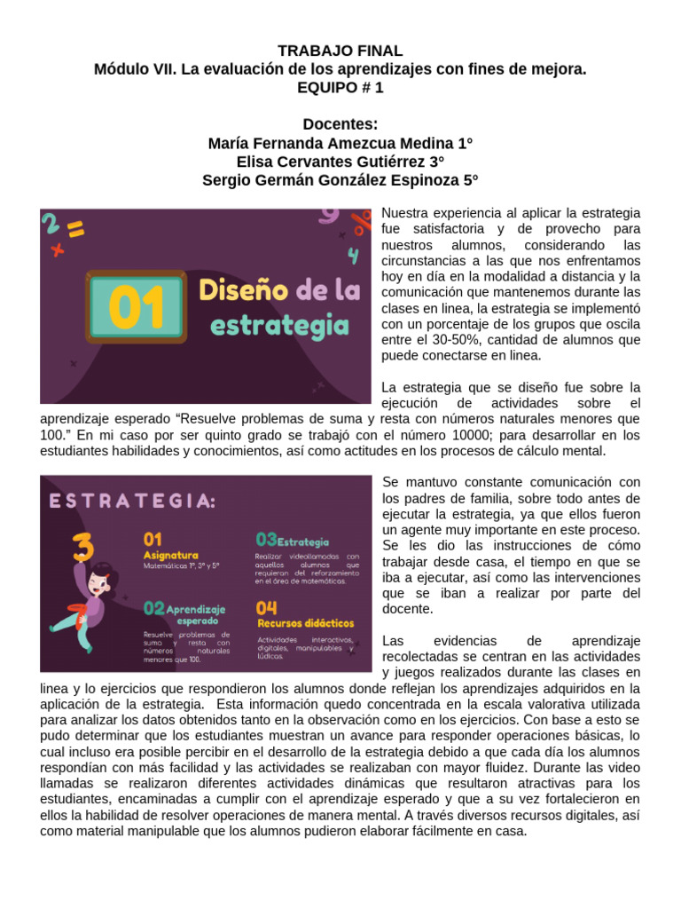 Producto Final Modulo Vii | PDF | Evaluación | Aprendizaje