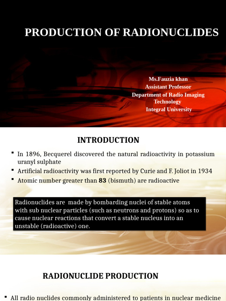 Radionuclide Production Methods | PDF | Nuclear Physics | Nuclear Fission