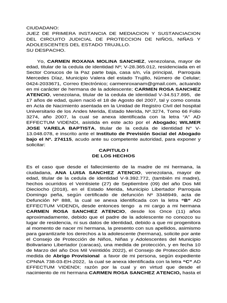 Colocacion CARMEN ROXANA | PDF | Venezuela | Gobierno