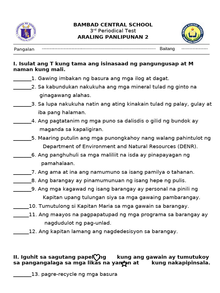 PT - Aral Pan 2 Q3 | PDF