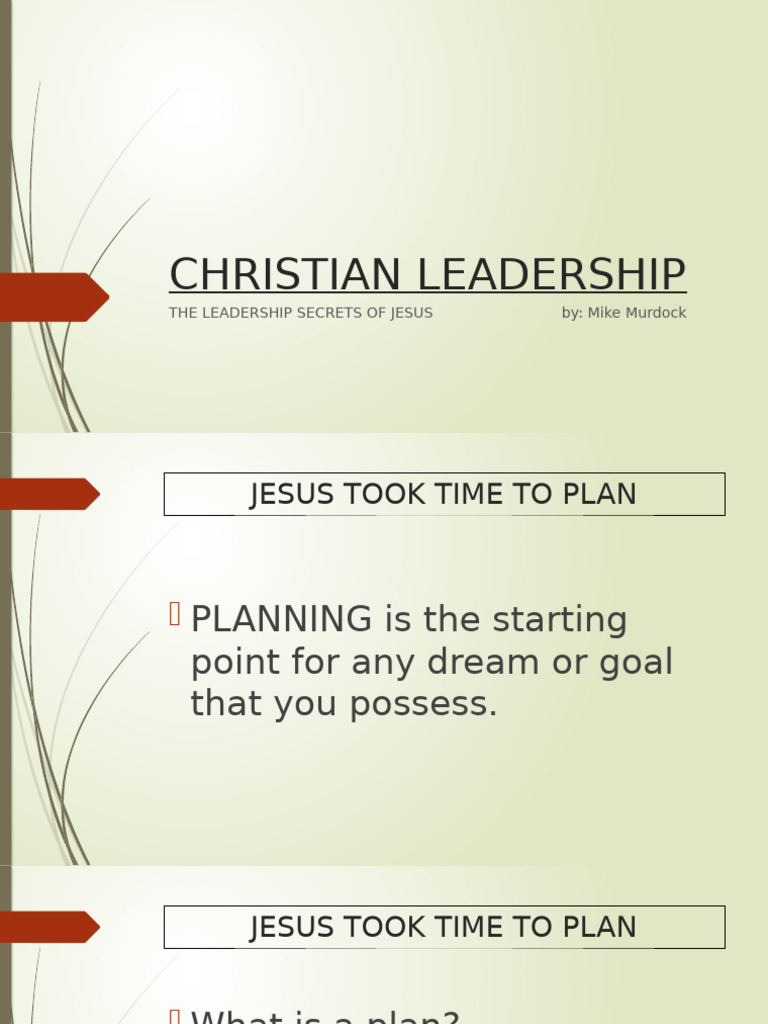 Leadership Planning Inspired by Jesus | PDF | Jesus | The Exodus