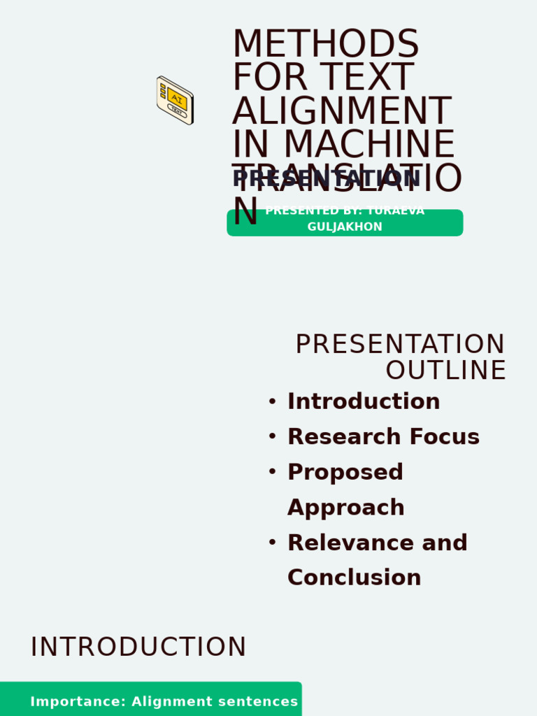 Methods For Text Alignment in Machine Translation | PDF