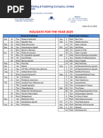 Ipu Holiday List | PDF