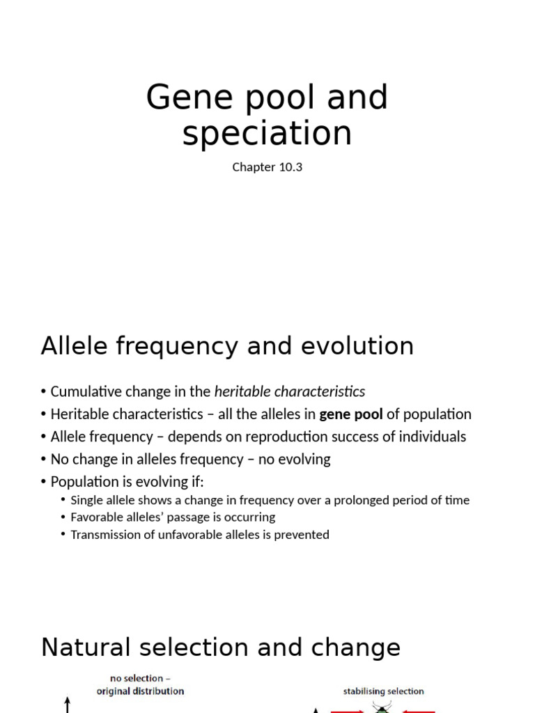 10.3 Gene Pools and Speciation | PDF