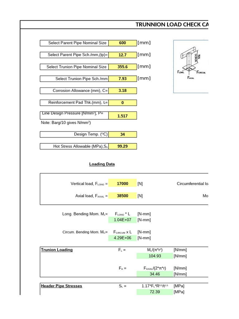 Trunion Load Calculation | PDF | Mechanical Engineering | Applied And ...