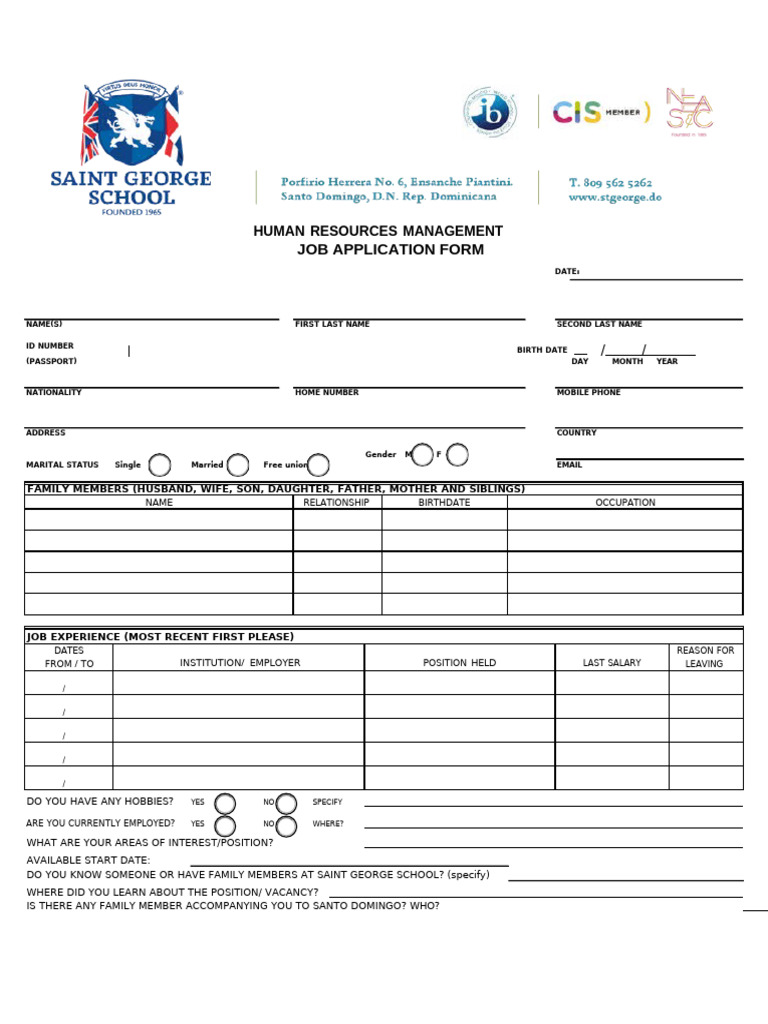 SGS Job Application Form 2023-2024 | PDF