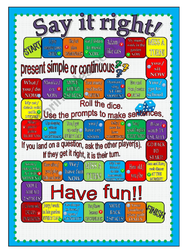 Present Simple Game 2 | PDF