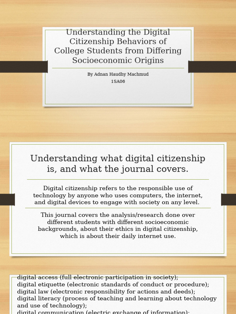 Digital Citizenship in College Students | PDF | Communication | Economics