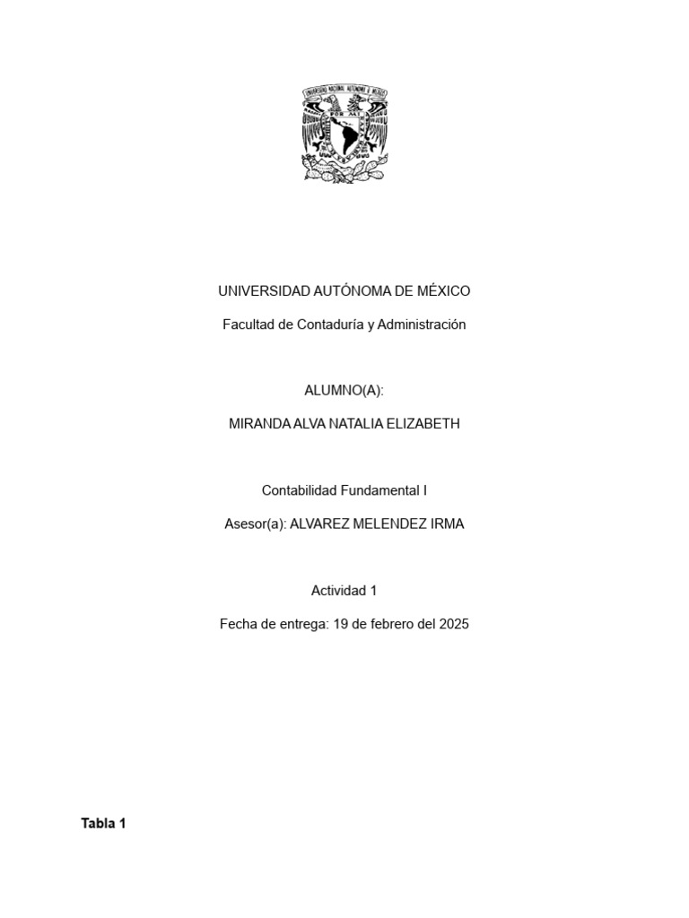 Miranda Alva Nataliaelizabeth U1 Act1 | PDF | Contabilidad | Impuestos
