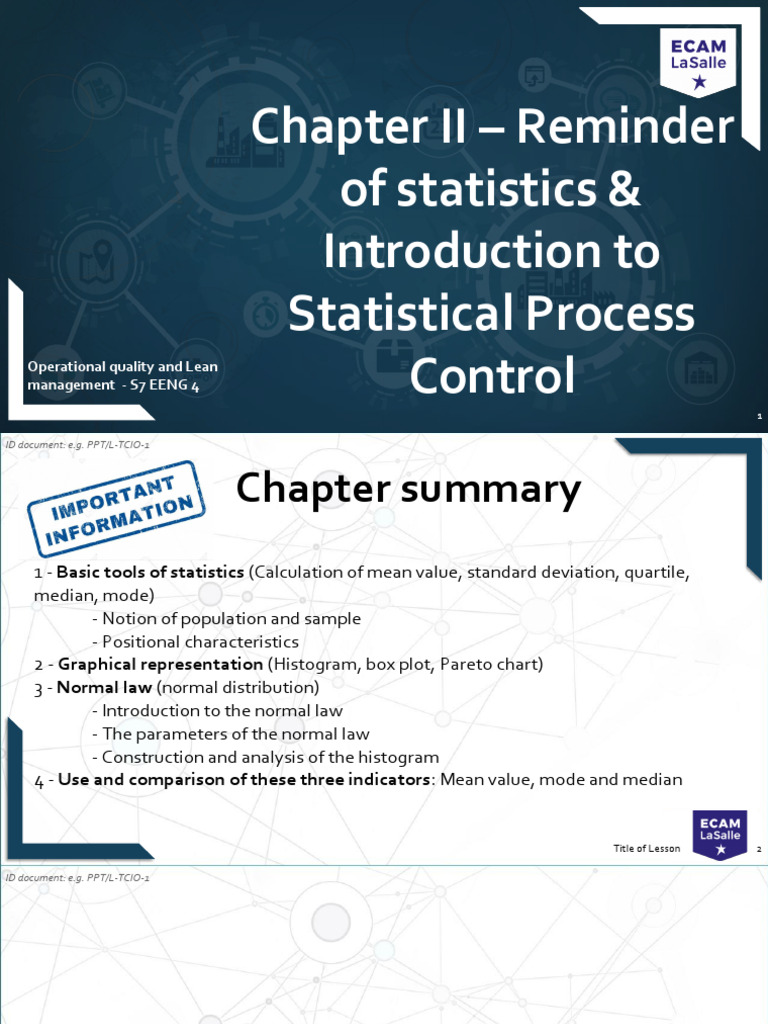 2 S6 QUALITY LEAN MANAGEMENT Chapter II Reminders of Statistics | PDF | Descriptive Statistics ...