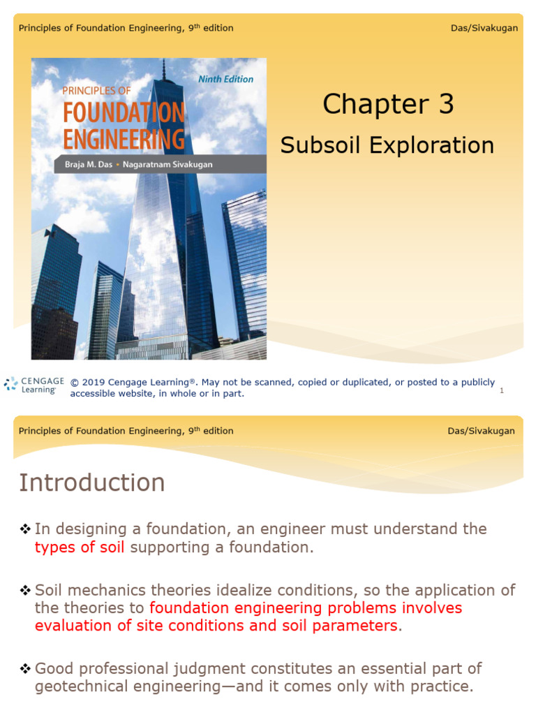 Part 1 Chapter03 - Subsurface Exploration 2025 | PDF | Geotechnical Engineering | Earth Sciences