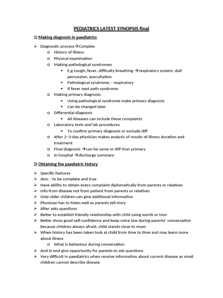 Pediatrics 6th Year Notes For MU Pleven | PDF | Vitamin D | Medical ...
