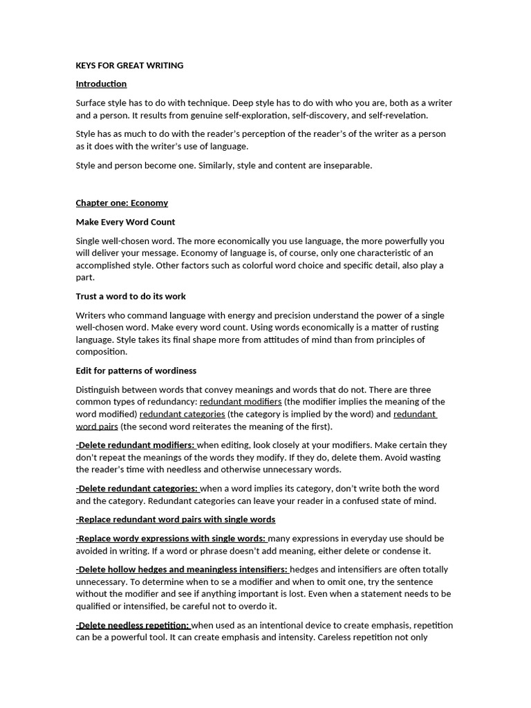 Keys For Great Writing | PDF | Sentence (Linguistics) | Noun