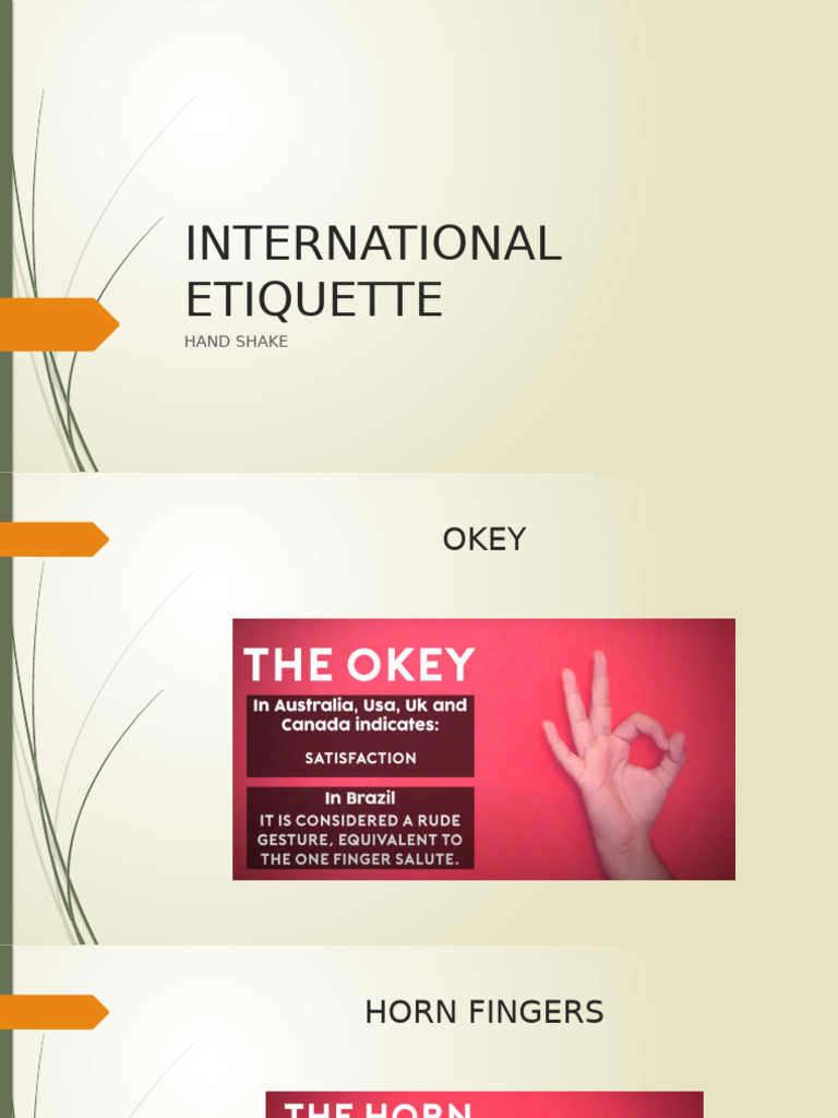 International Hand Gesture Etiquette | PDF
