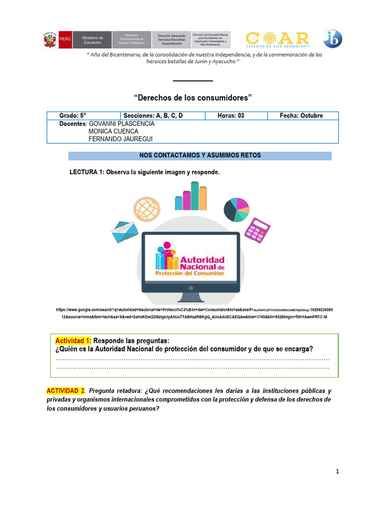 SESION 16 - CyE - 5º | PDF | Protección al Consumidor | Los consumidores