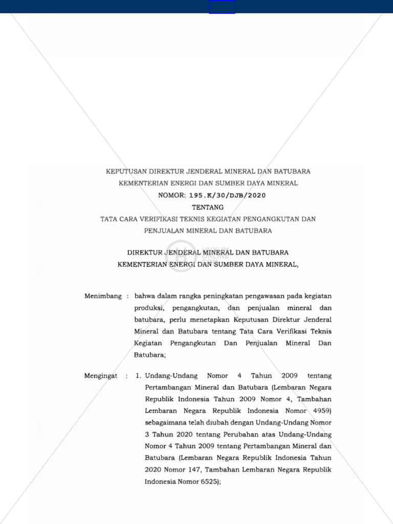 SKDJ Minerba 195K30DJB2020 2020 | PDF