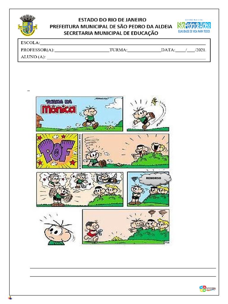 Reflexões sobre Remorso na Turma da Mônica | PDF