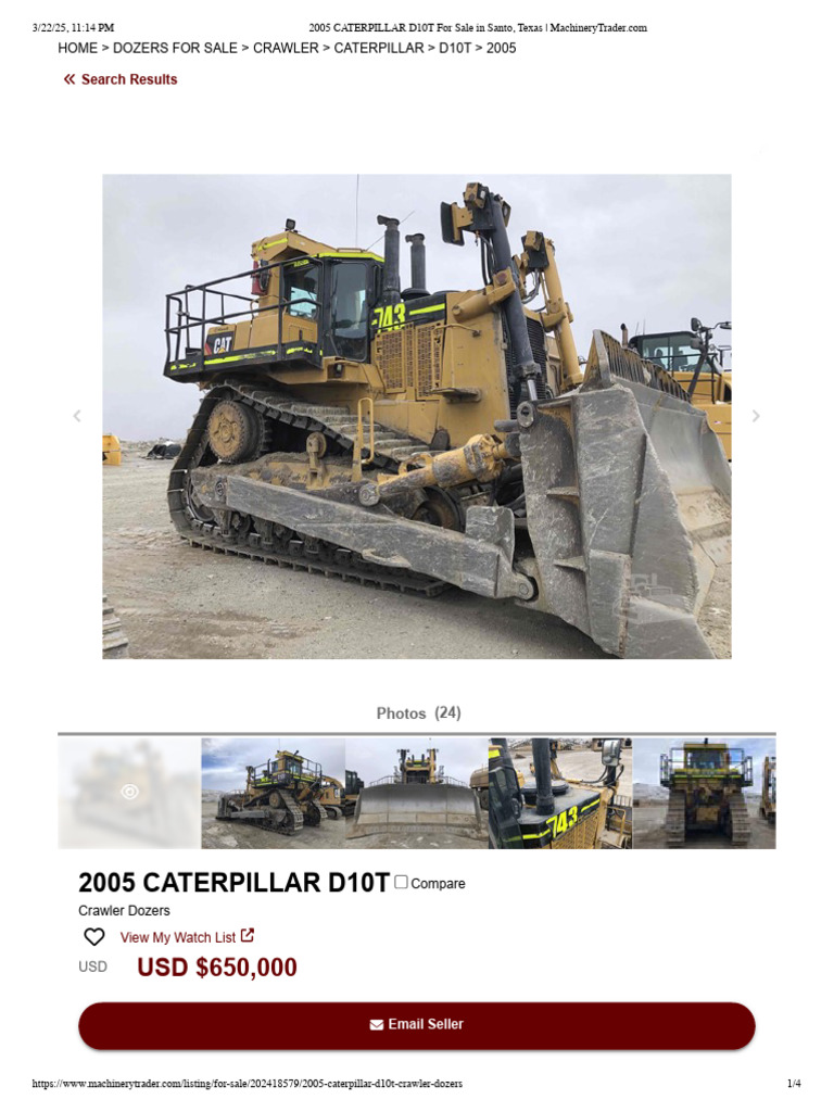 2005 CATERPILLAR D10T For Sale in Santo, Texas - 2 | PDF | Vehicle ...