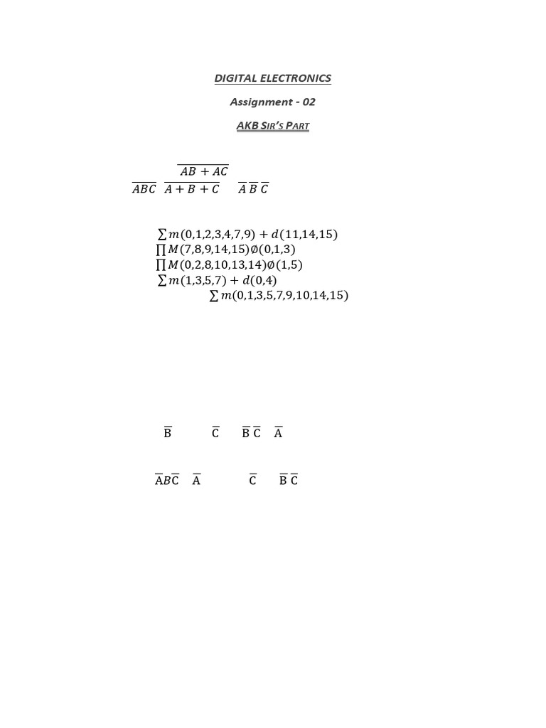 Digital Electronics Assignment - 02 | PDF