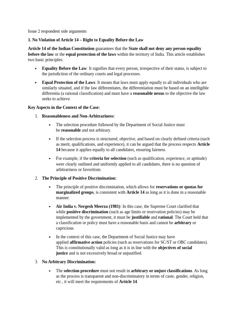 Issue 2 Respondent Side Arguments | PDF | Affirmative Action | Discrimination