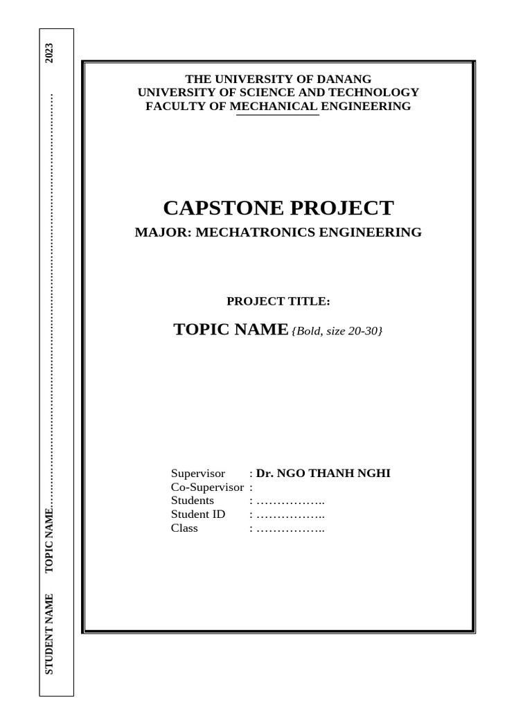 Mechatronics Engineering Capstone Project | PDF