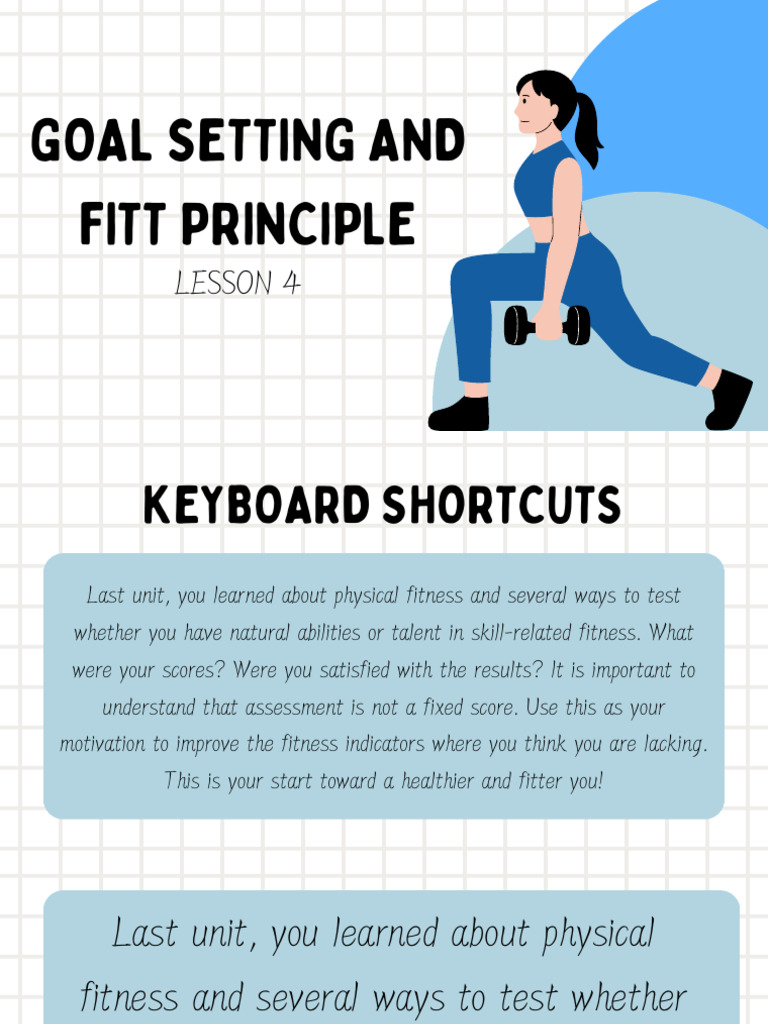 MAPEH6 - LESSON 4 - Goal Setting and FITT Principle | PDF | Physical Fitness | Goal Setting