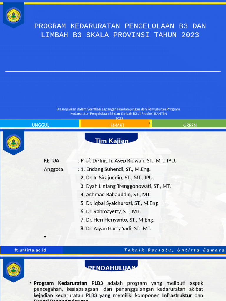 Tahapan Penyusunan Program Kedaruratan B3 Dan Limbah B3 (PLB3) Tahun 2023 Prov Banten | PDF