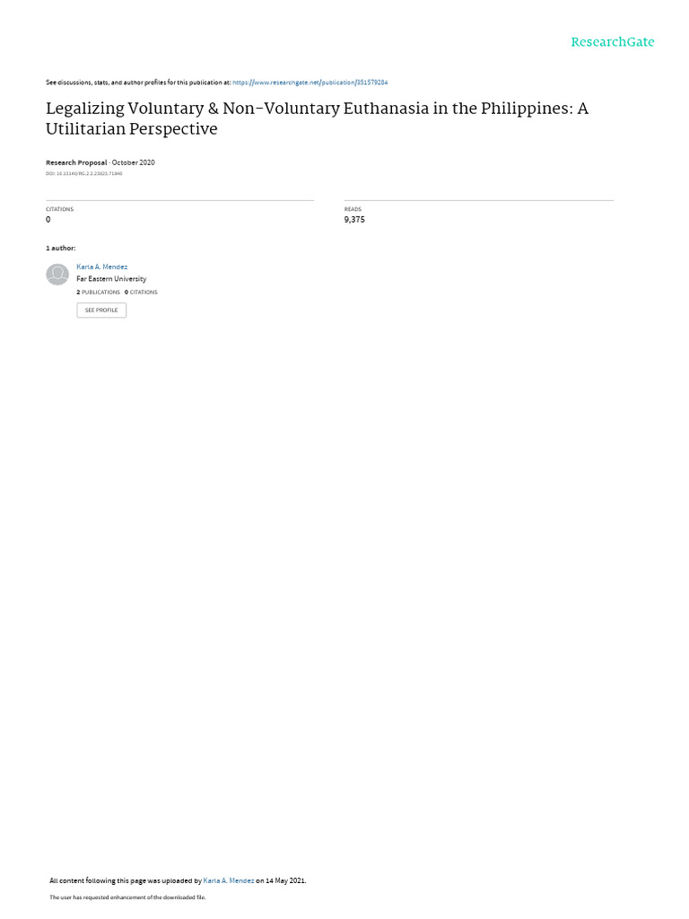 Legalizing Voluntary & Non-Voluntary Euthanasia in The Philippines: A ...