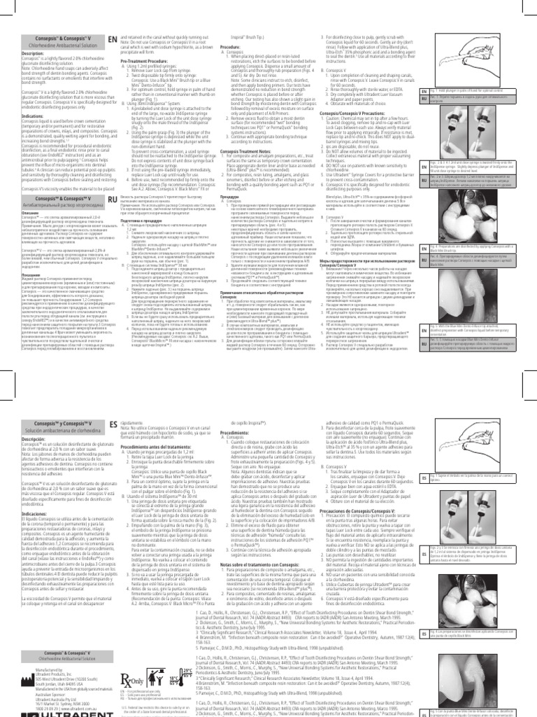 Consepsis and Consepsis V IFU 16024AR13 | PDF | Syringe | Dentistry ...