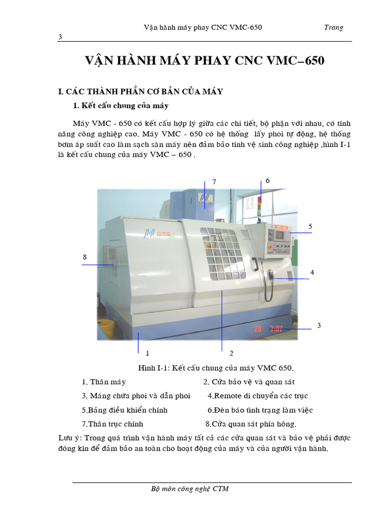 Van Hanh May Phay CNC VMC-650-má I-2023 | PDF