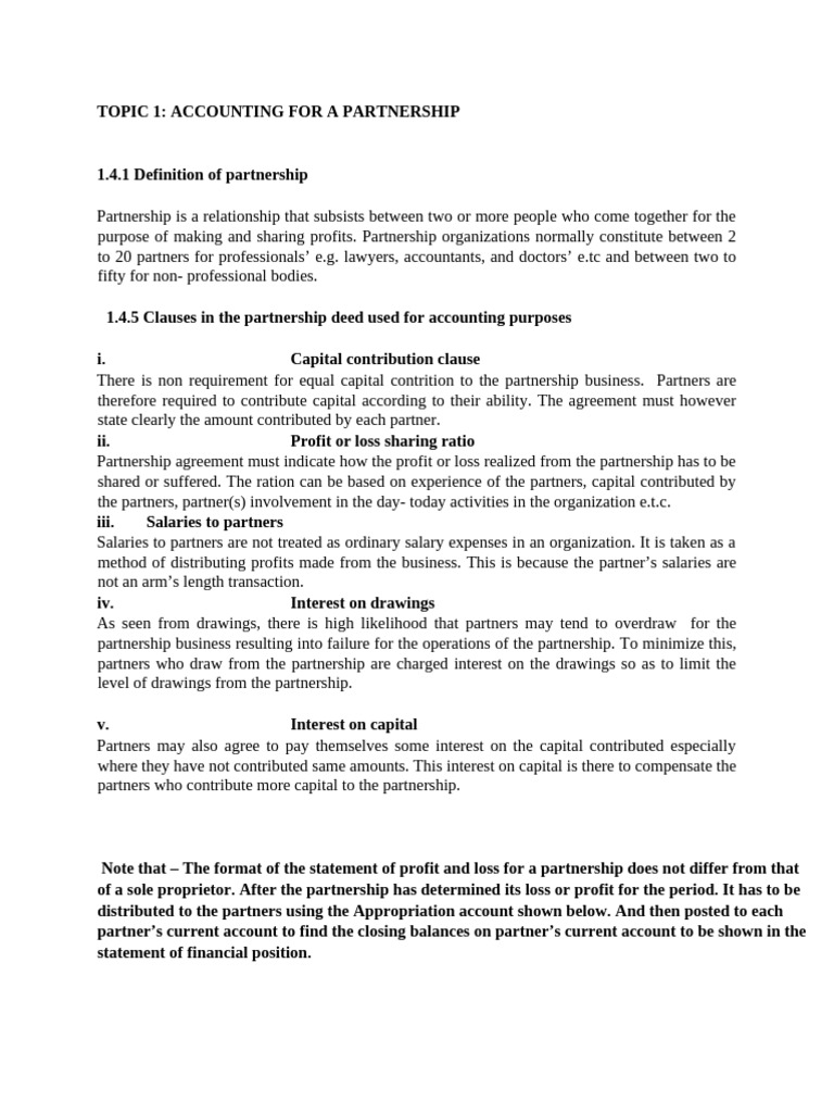 TOPIC 4 PATNERSHIP ACCOUNTS- | PDF | Partnership | Balance Sheet