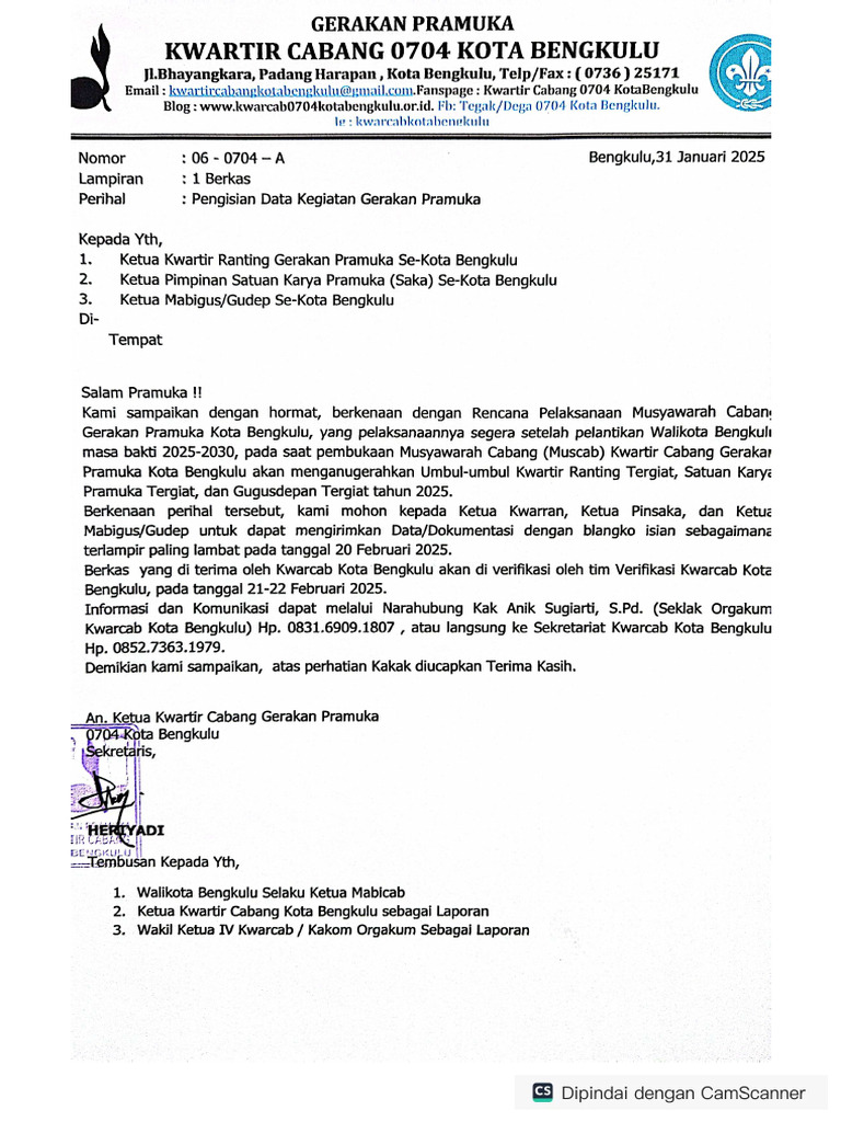 Data Giat Pramuka 2024 | PDF