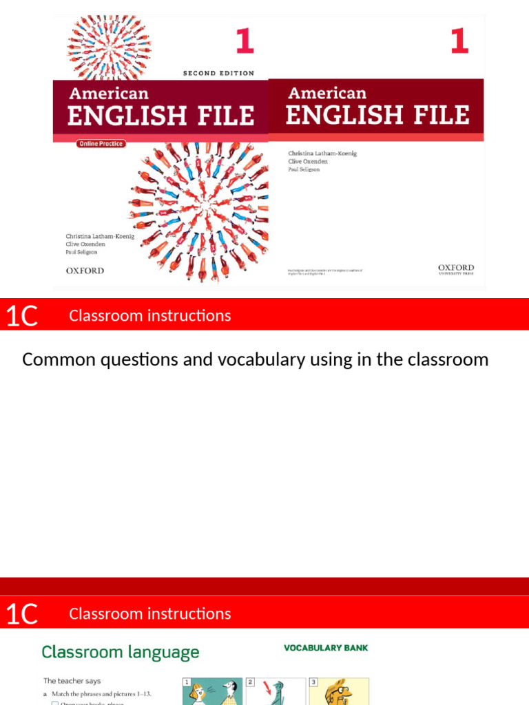 Classroom Instructions and Vocabulary Guide | PDF