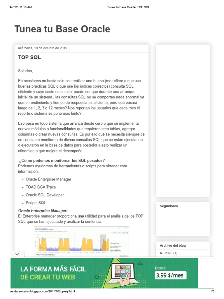 Tunea Tu Base Oracle - TOP SQL | PDF | SQL | Ingeniería Informática