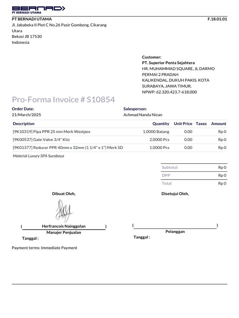 Pro Forma s10854 | PDF