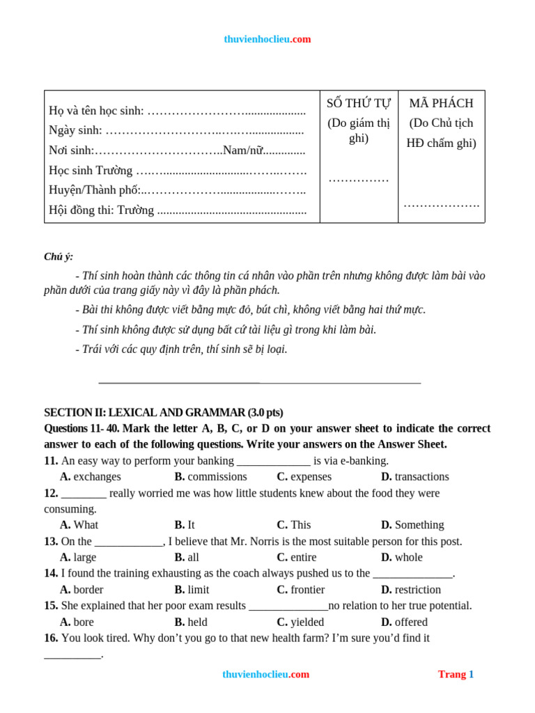 Student Exam Answer Sheet Template | PDF | Greenhouse Gas