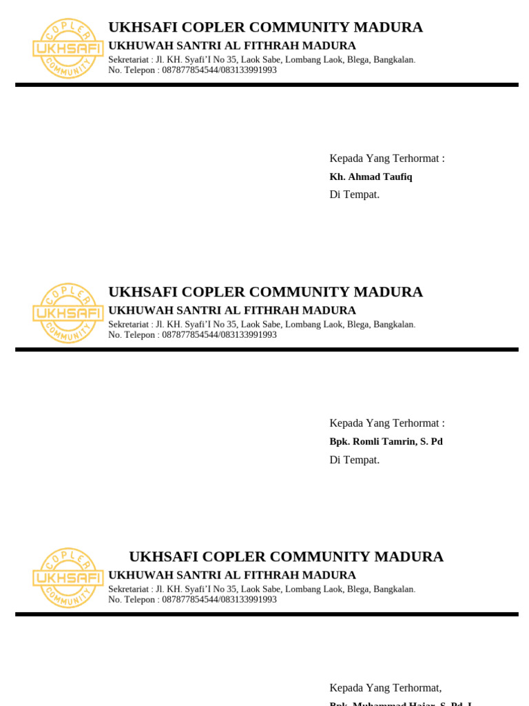 Komunitas Ukhsafi Copler Madura | PDF