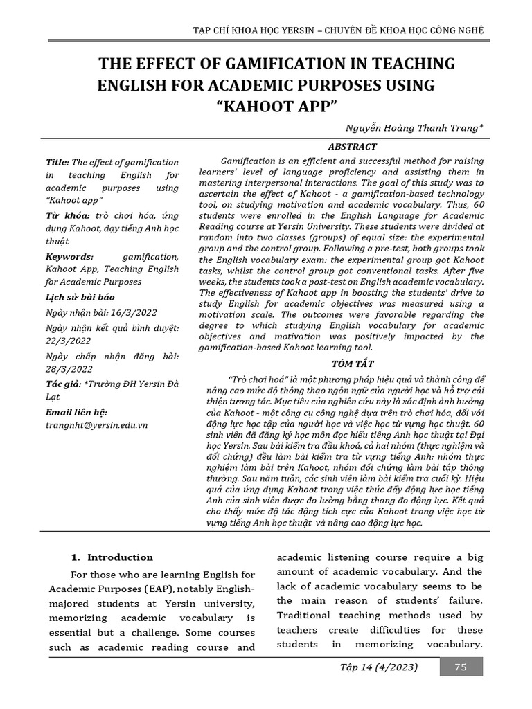 Gamification in EAP: Kahoot's Impact | PDF | Learning | Motivation