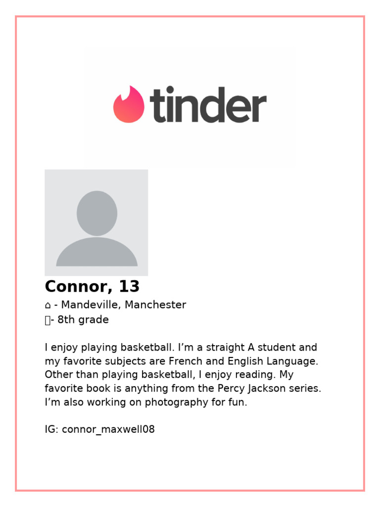 English Literature Tinder Profile | PDF