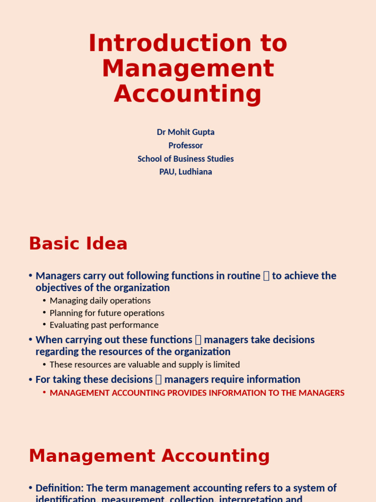 Lecture 1 - Introduction | PDF | Financial Accounting | Cost Accounting