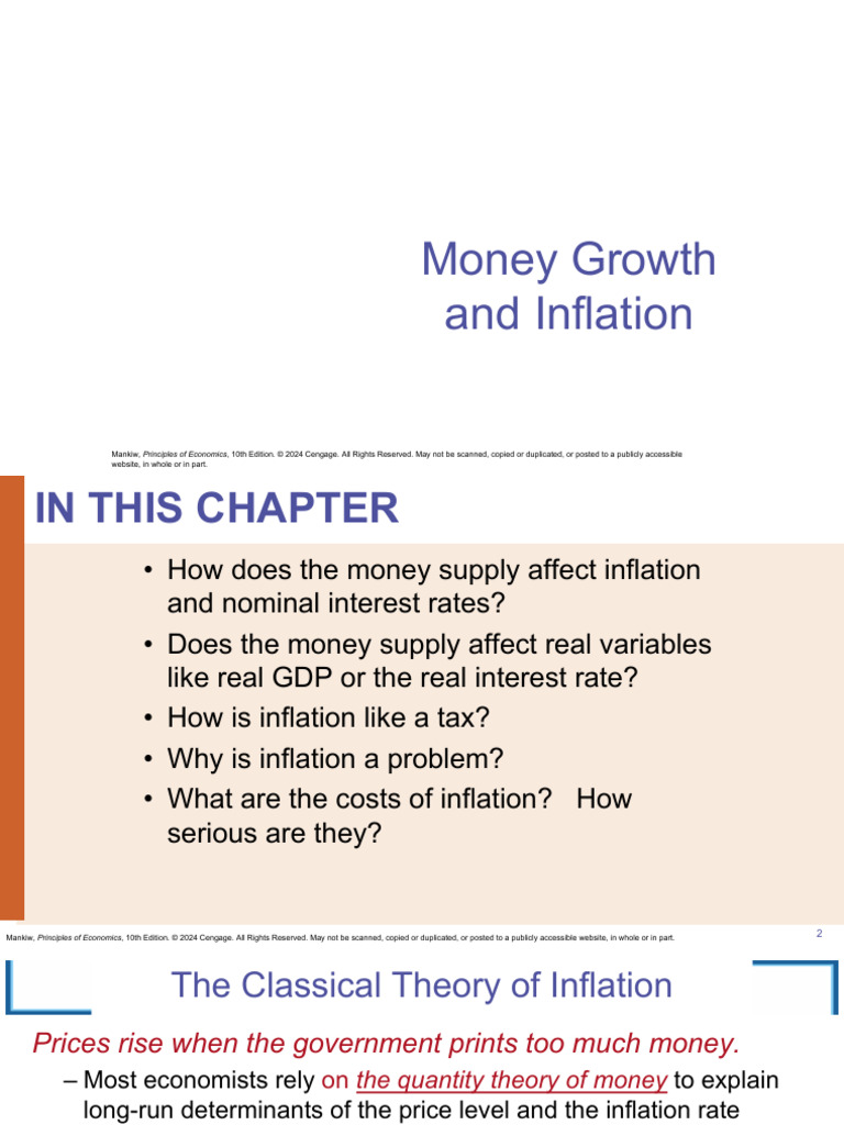Money Growth and Inflation | PDF | Inflation | Supply And Demand