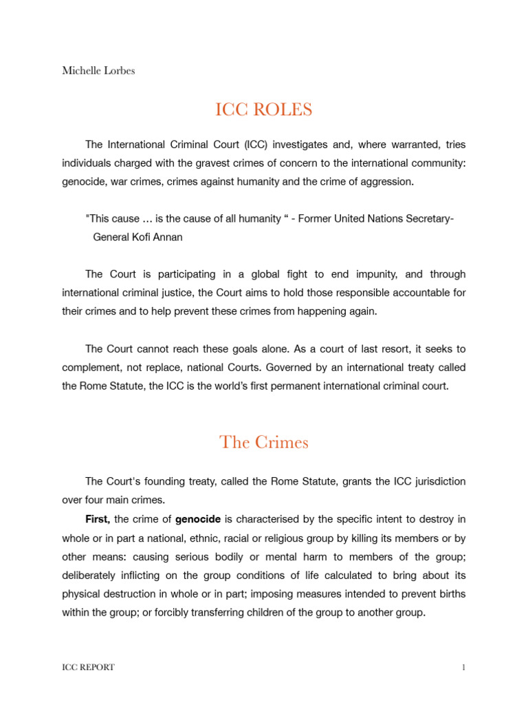 Overview of ICC Jurisdiction and Roles | PDF | International Criminal ...