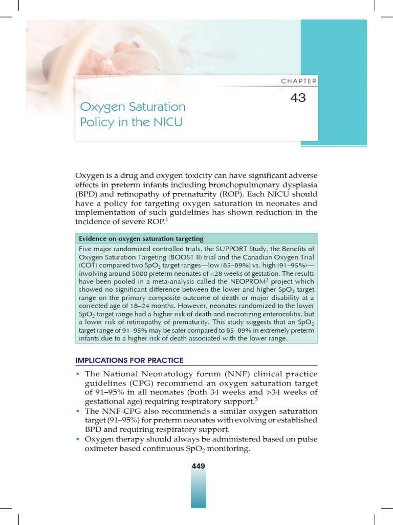 Oxygen Saturation Policy in The NICU | PDF | Neonatal Intensive Care ...