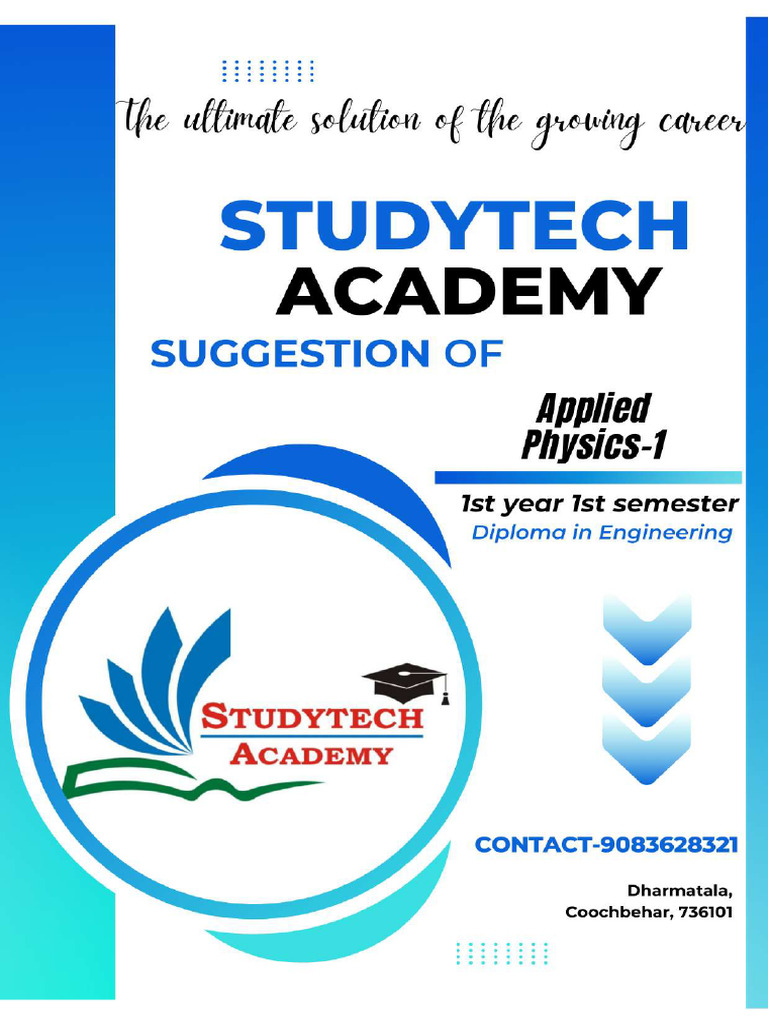Applied Physics 1 Solution Fe1ef57c 9db7 476b 902b 6337d8935508 | PDF | Force | Acceleration