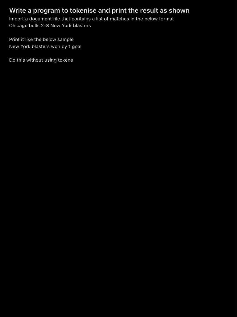 Tokenize Match Results Program | PDF