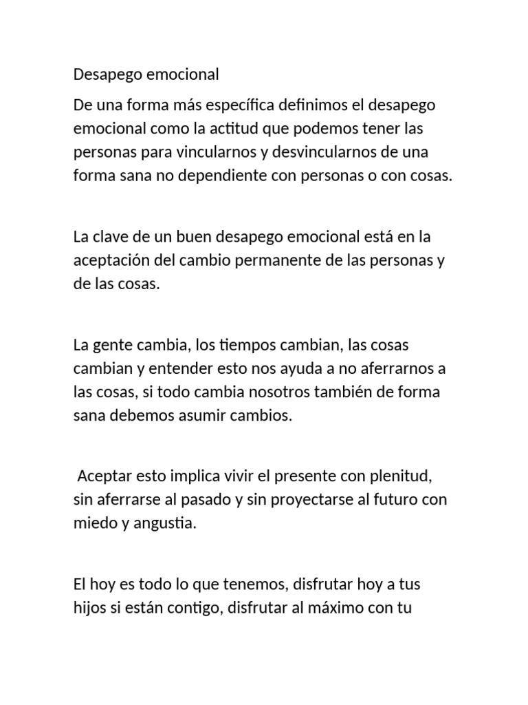 01 Desapego Emocional | PDF | Las emociones | Amor